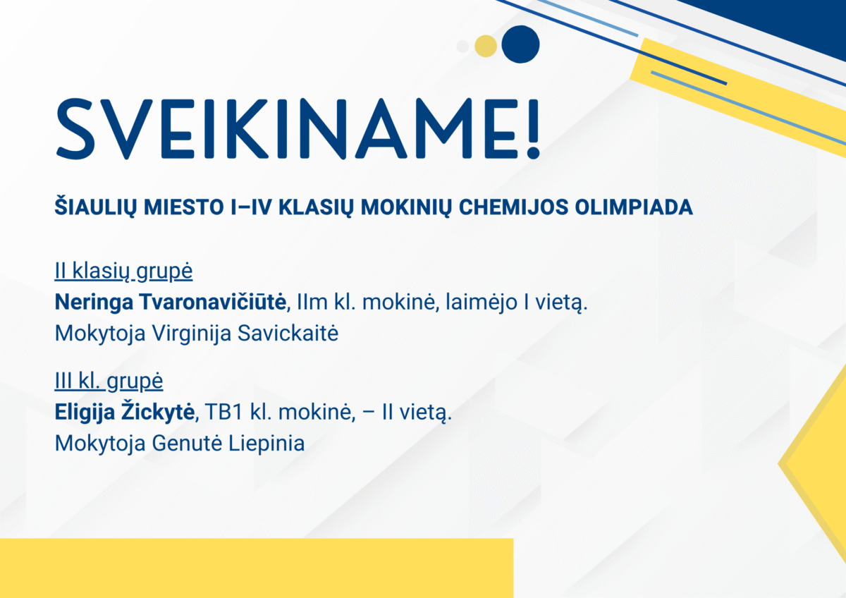 Sveikiname! – Šiaulių Didždvario gimnazija