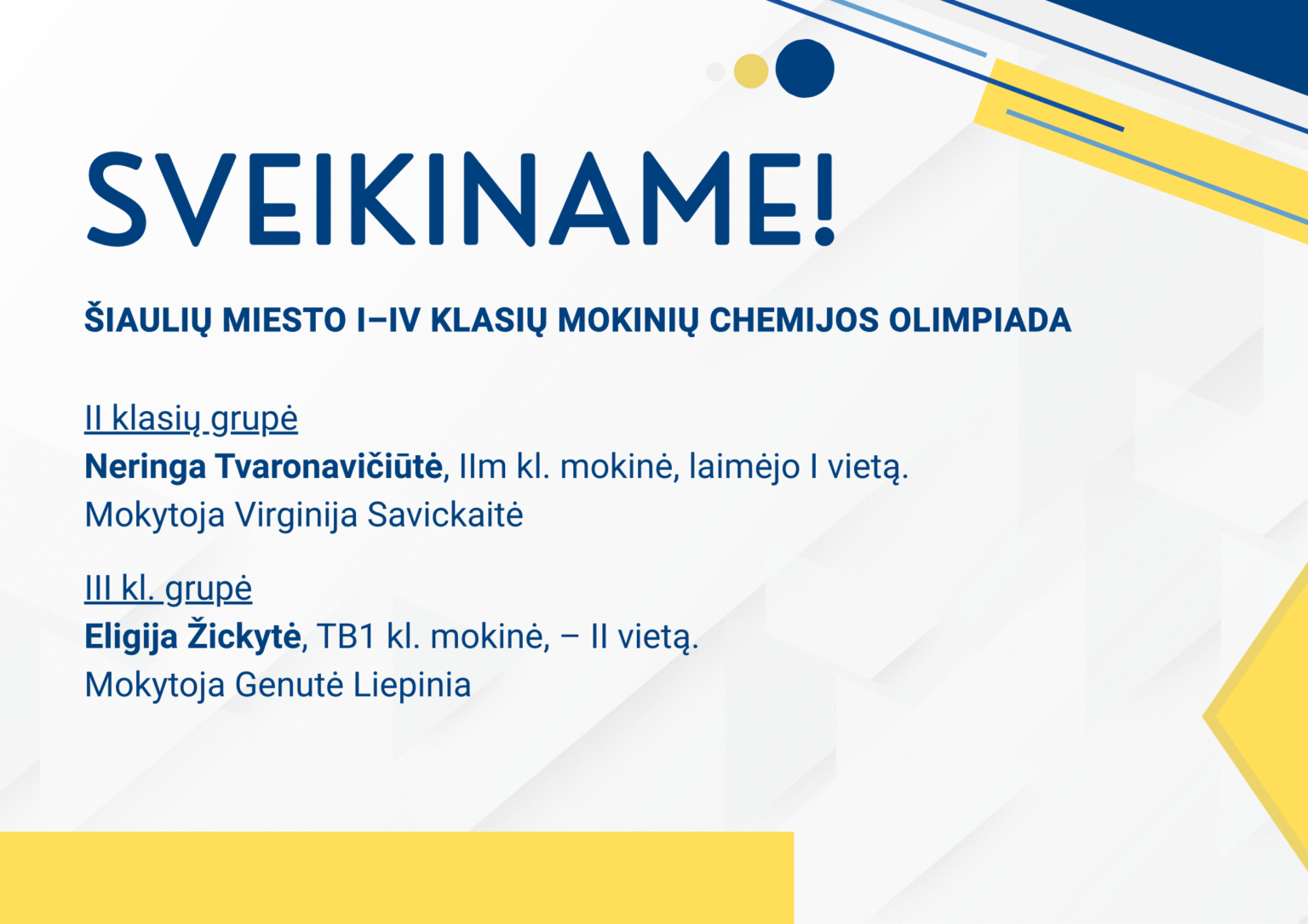 Sveikiname! – Šiaulių Didždvario gimnazija