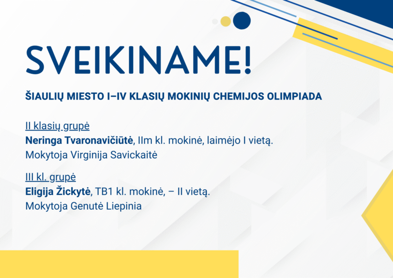 Sveikiname! – Šiaulių Didždvario gimnazija